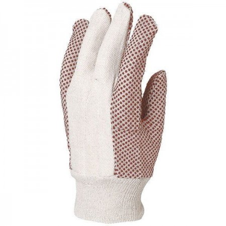 Gant coton croisé cousu à picot PVC noir antidérapant